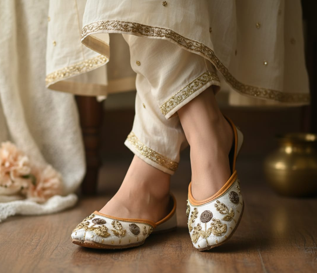 Bisma Handmade Khussa Mojri Indian Punjabi Jutti, Wedding Party Style ...